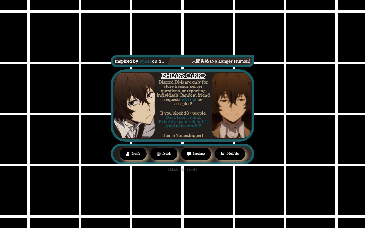Ishtar's Carrd (BSD Themed)
